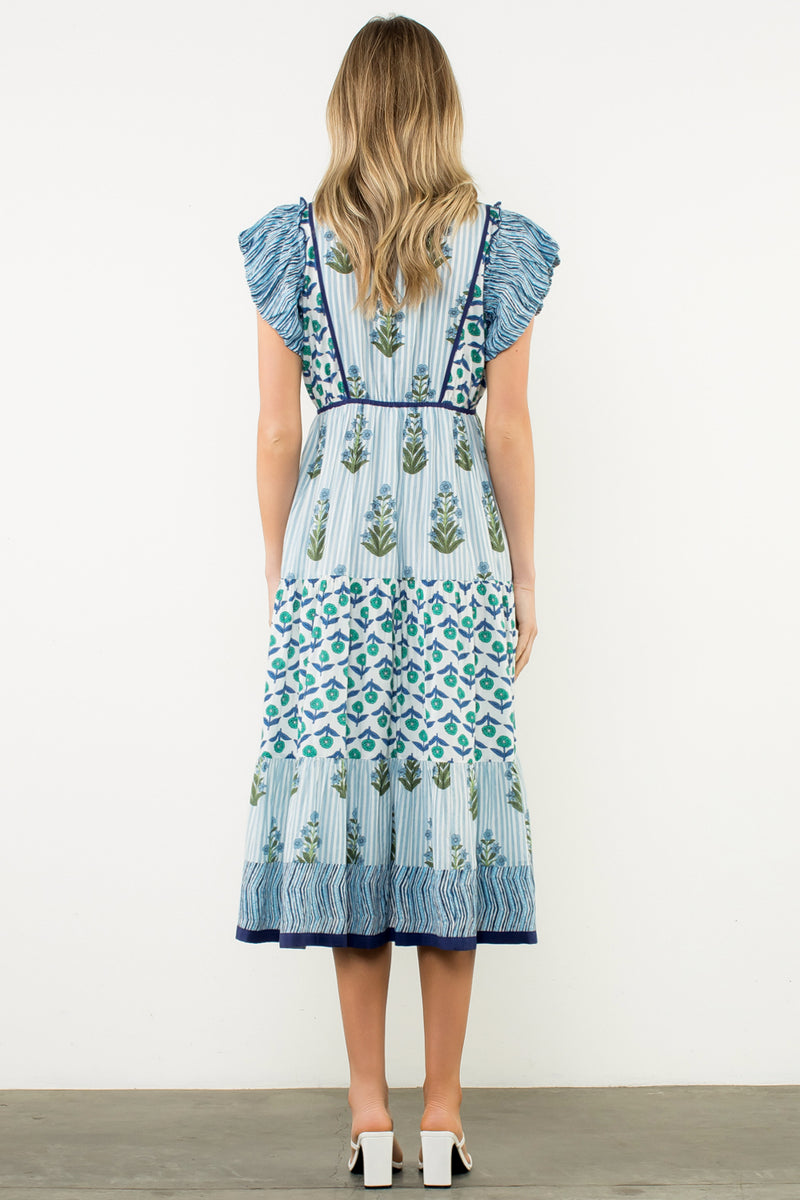 Taylor Flutter Sleeve Flower Maxi THML Dress- SALE – Fig Tree Jewelry & Accessories