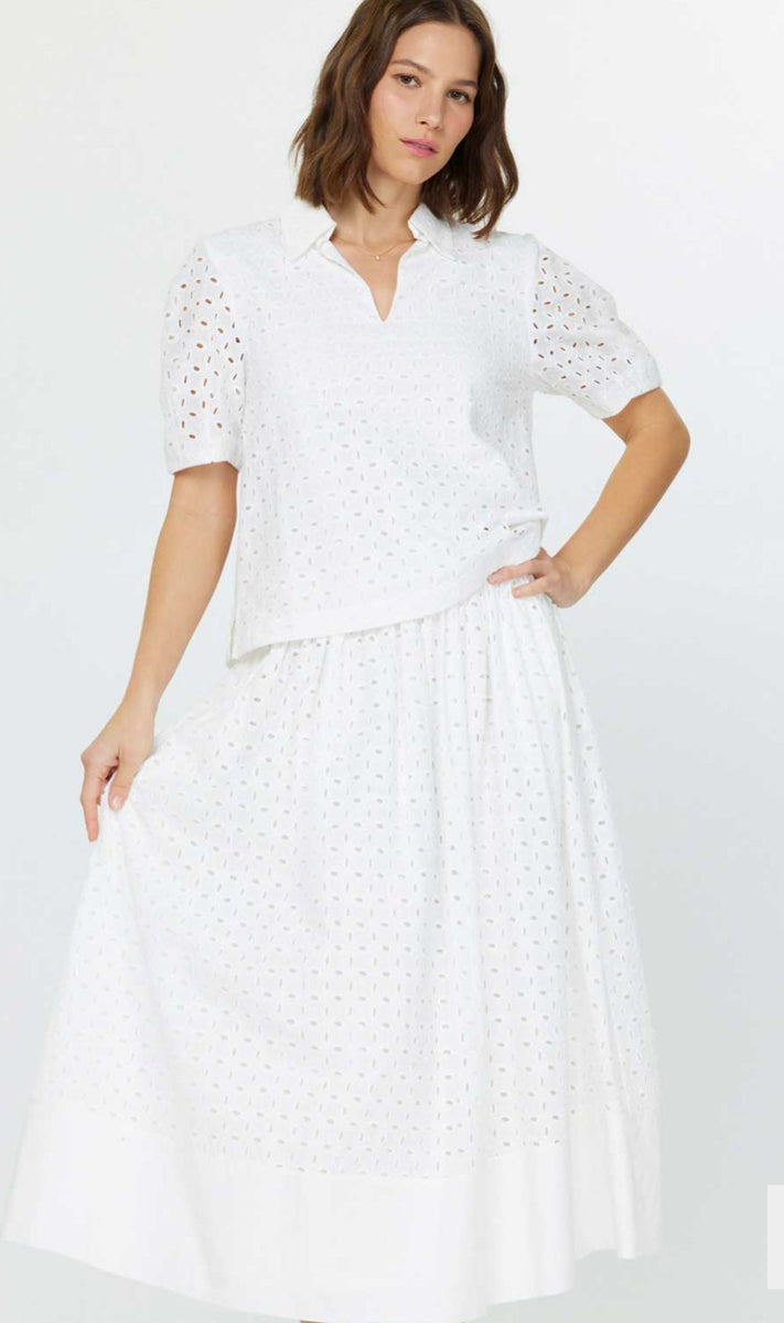 Angie White Eyelet Current Air Blouse SALE – Fig Tree Jewelry & Accessories